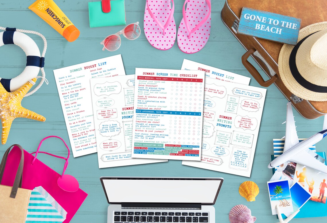 Summer Printables for Kids, Summer Bucket List, Summer Screen Time ...
