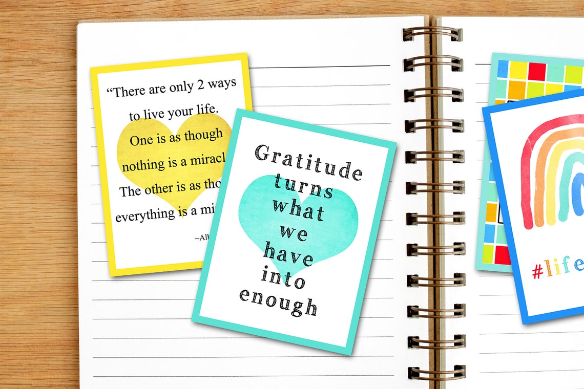 Gratitude Journal Printables Gratitude Quote Cards | Etsy