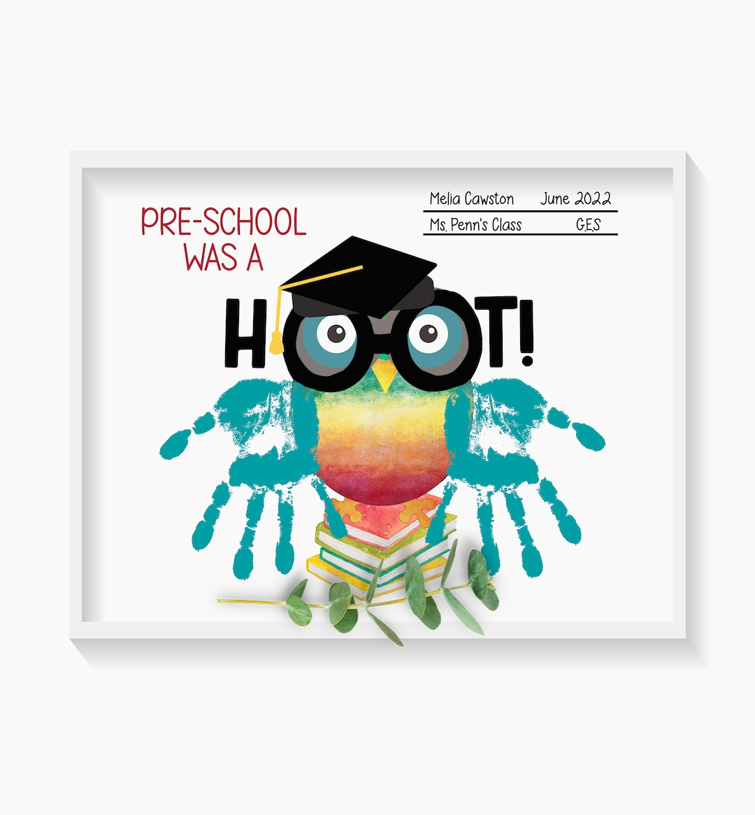 Pre-school Graduation Certificate, Pre-k Diploma, DIY Handprint Craft ...