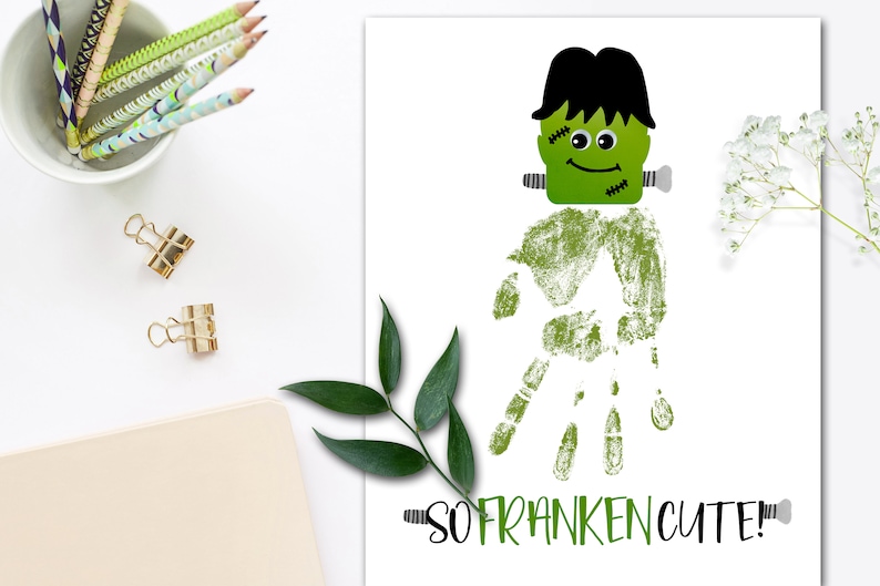 Frankenstein Handprint Art: Halloween DIY Craft (digital Download) - Etsy
