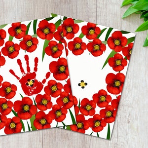 Remembrance Day Craft Kids DIY Handprint Art Poppy Poster - Etsy Canada