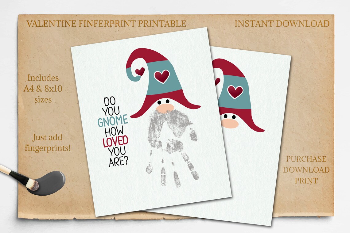 Printable Handprint Craft for Kids Valentines Day Gift for - Etsy