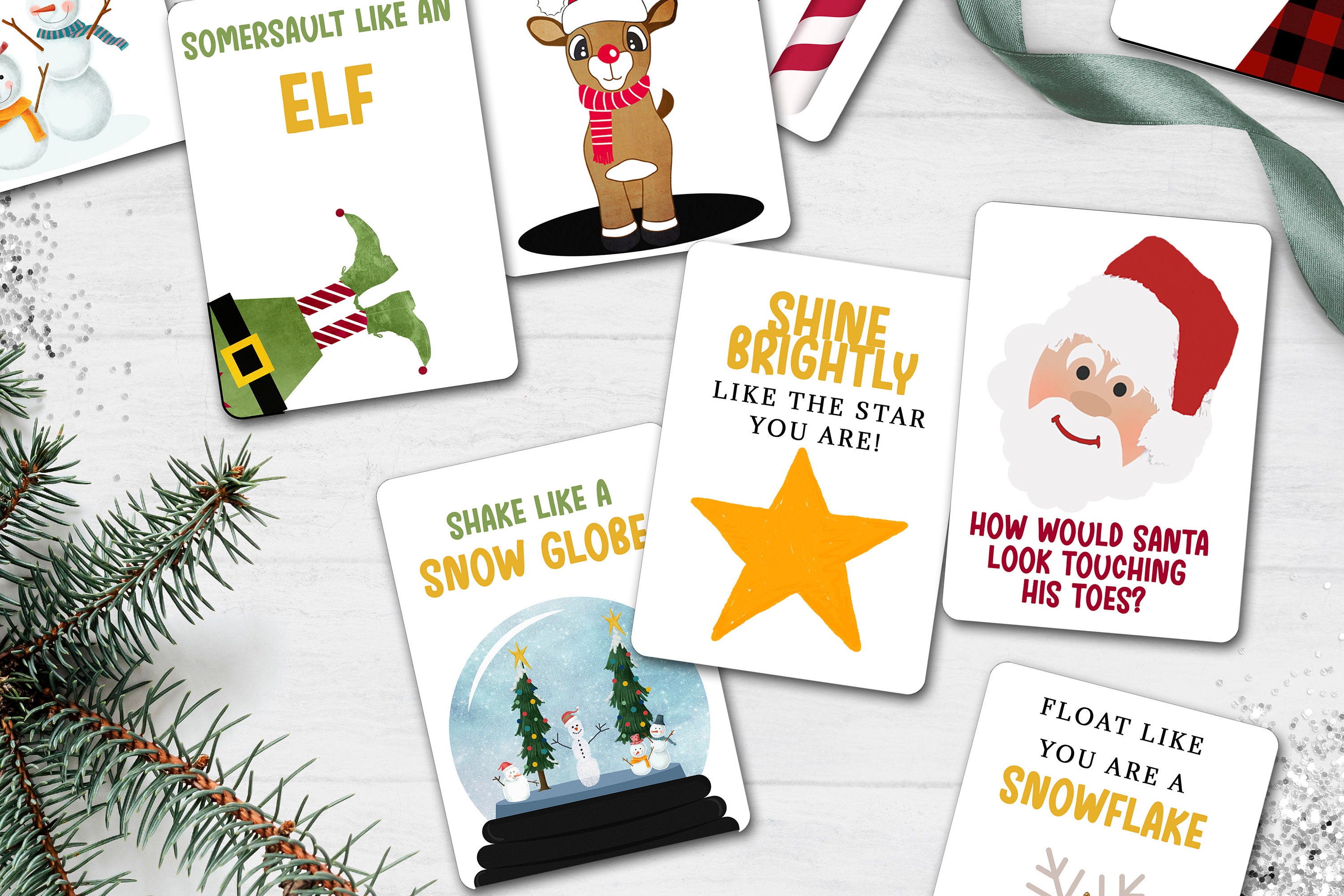 Winter Movement Cards Preschool Activity Christmas Action - Etsy