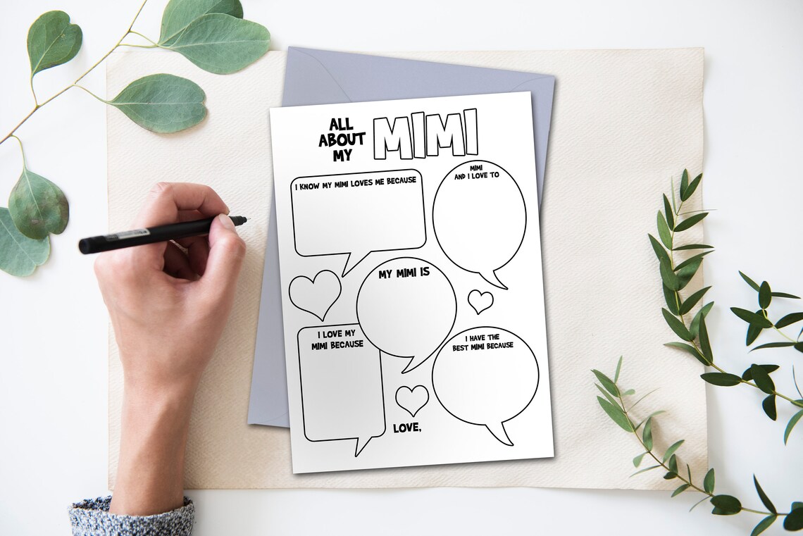 Printable Mimi Card Personalized Mothers Day Cards for Mimi | Etsy