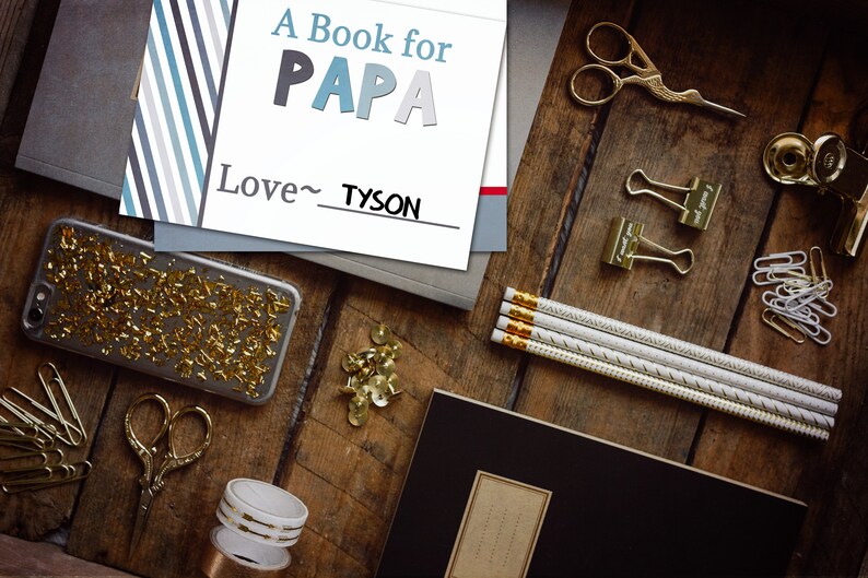 Printable Book for Papa, Personalized Fathers Day Gifts, Papa Gifts ...