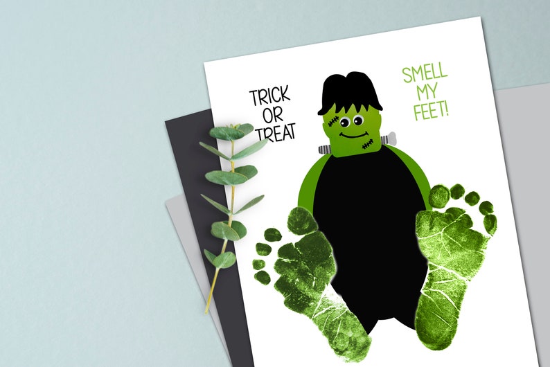 Frankenstein Footprint Art: DIY Kids Trick or Treat Smell My Feet ...