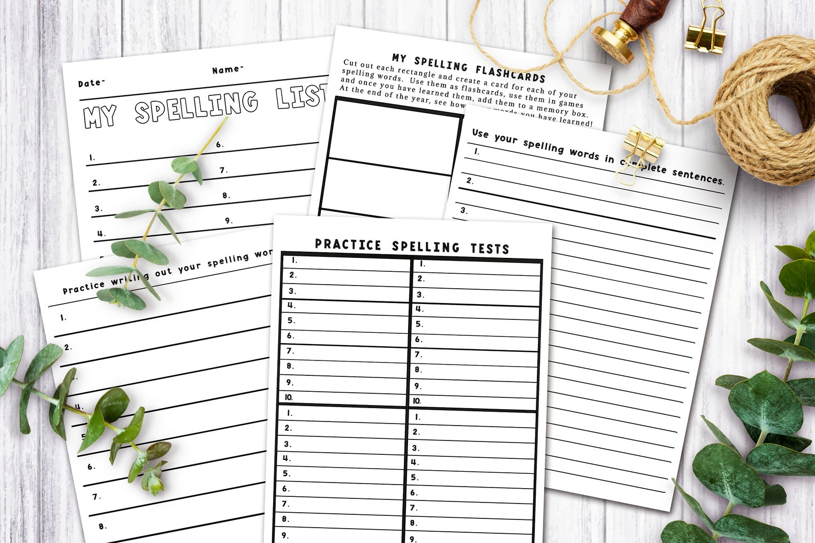 Printable Spelling Worksheets Spelling Practice Kit - Etsy