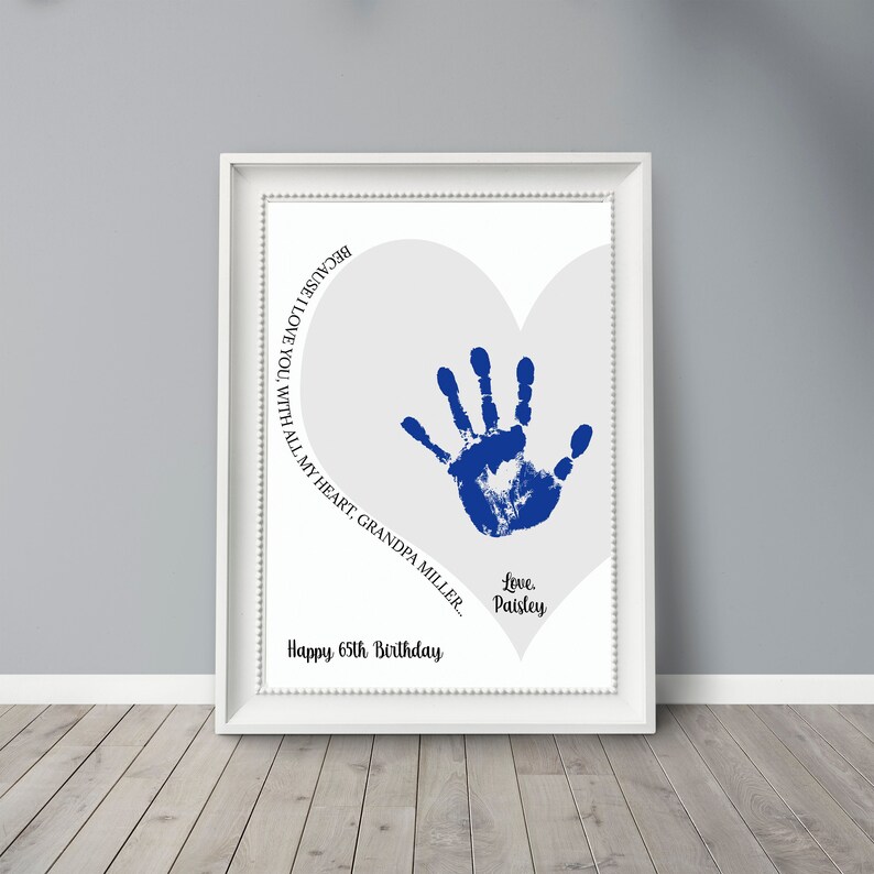 Personalized Handprint Gift Fathers Day Crafts for Grandpa - Etsy