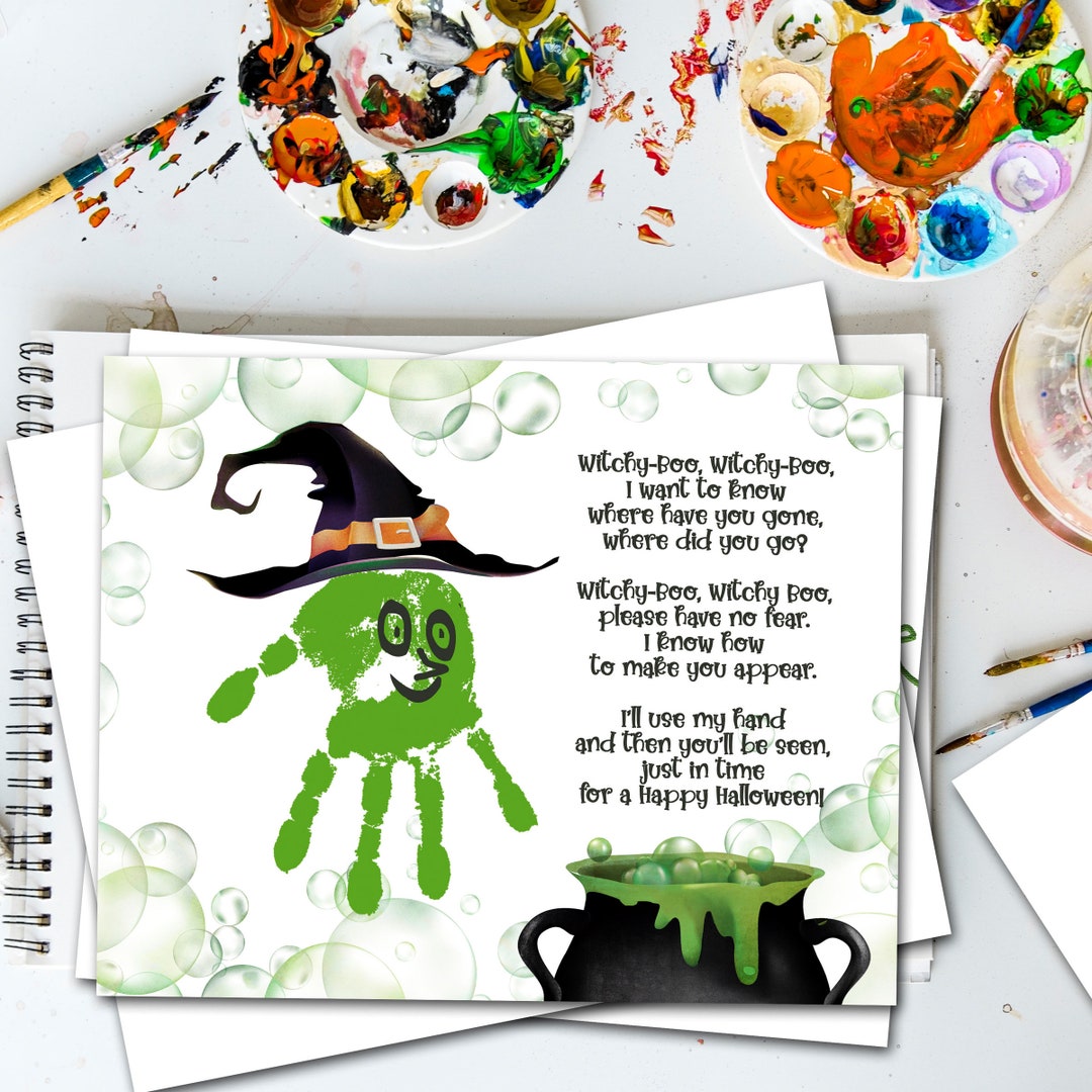 Halloween Handprint Craft, DIY Witch Crafts for Kids With Halloween ...