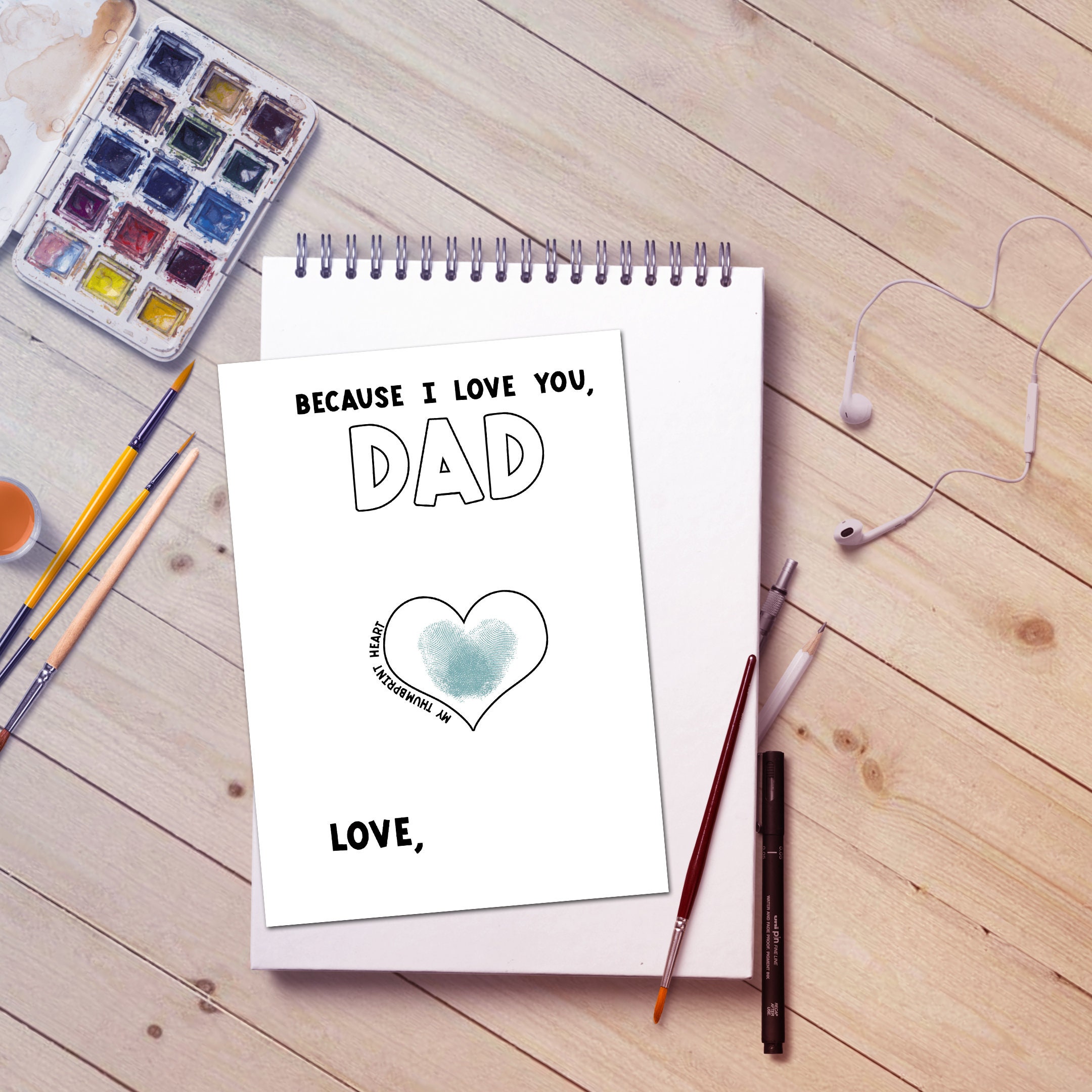 All About Dad Book Printable Father's Day Craft Kit for | Etsy