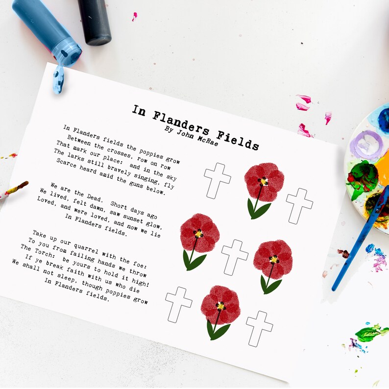 Veterans Day Handprint Crafts for Kids DIY Poppy Art - Etsy