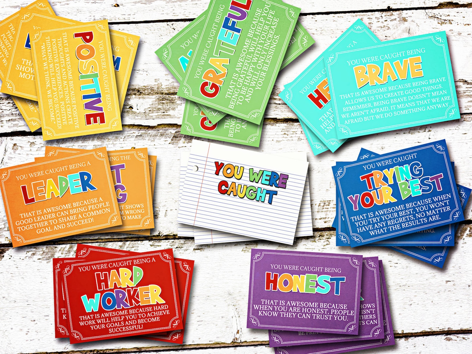 You Were Caught Cards, Student Kindness Cards From Teachers, Printable ...