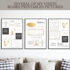 Vision Board Kit, Manifest Board, Vision Board Printables, Motivational ...