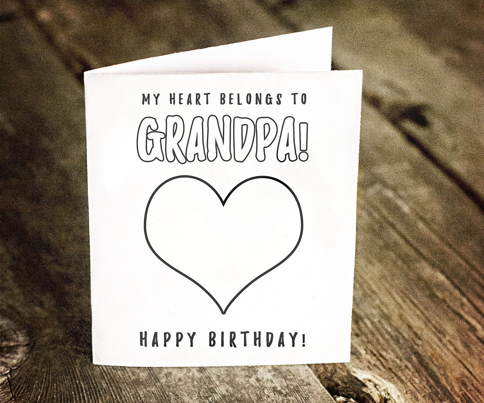 Grandpa Birthday Card Coloring Card for Grandfather - Etsy