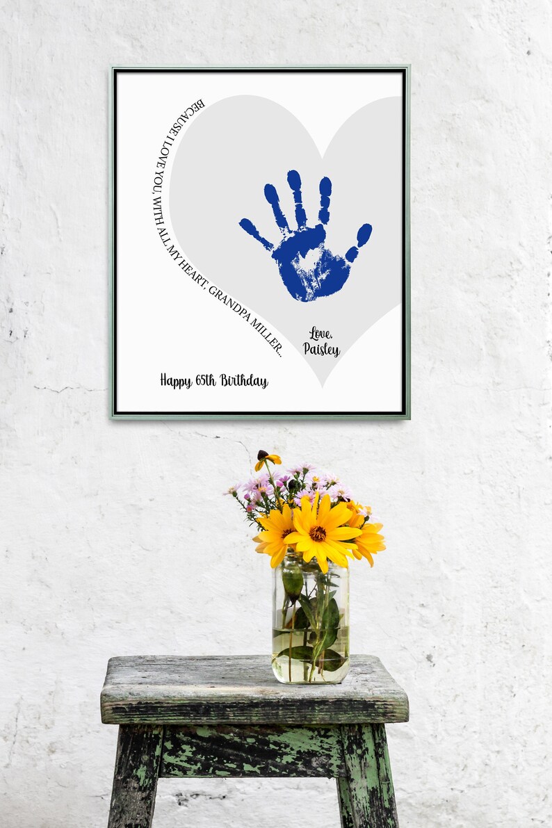 Personalized Handprint Gift Fathers Day Crafts for Grandpa - Etsy