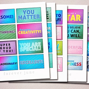 Lunch Box Notes for Children, Printable Kindness Cards for Kids, Happy ...