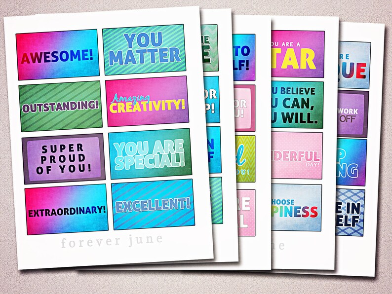 Lunch Box Notes for Children Printable Kindness Cards for - Etsy Canada