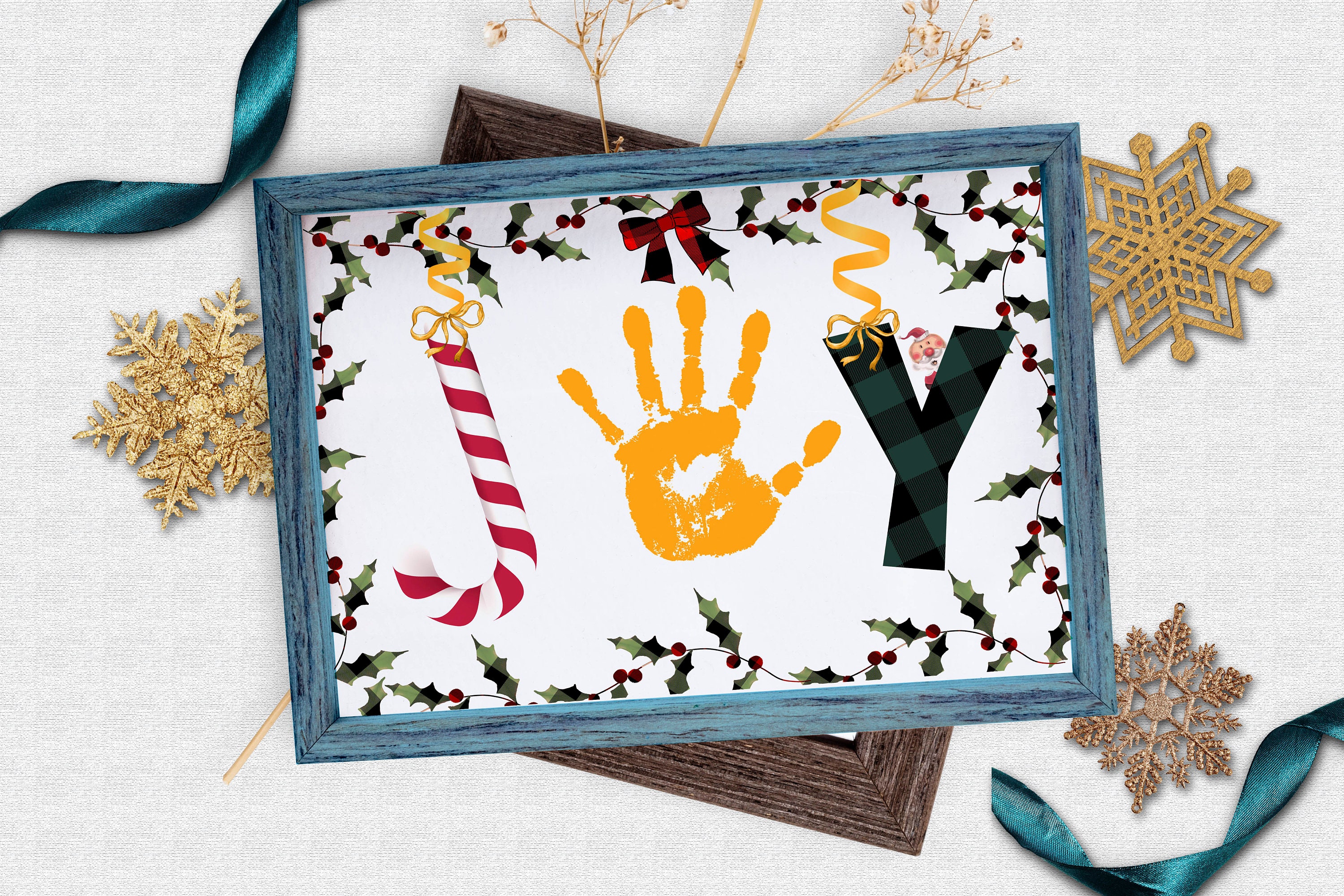 Christmas Handprint Printable Kids Xmas Craft DIY Card | Etsy