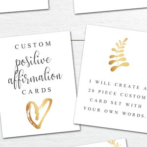Custom Vision Board Printables, Positive Affirmation Cards ...