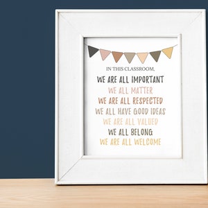 Inclusion Classroom Decor, Printable Wall Art for Teachers, Diversity ...