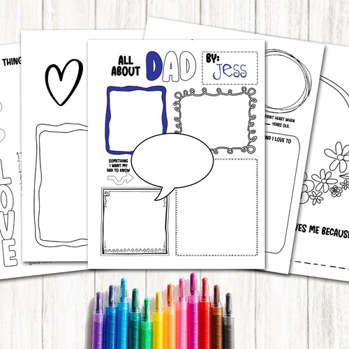 All About My Dad Book Father's Day Gift Birthday - Etsy