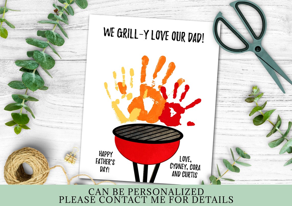 Printable Handprint Craft Personalized Father's Day Gift | Etsy