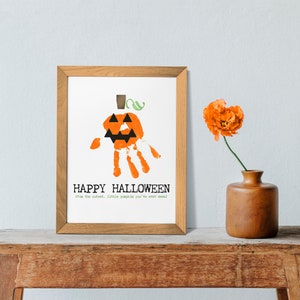 DIY Handprint Art, Halloween Decor, Pumpkin Print, Halloween Party ...