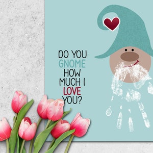 Gnome Handprint Craft for Kids, Valentine's Day Gift for Daddy, Toddler ...