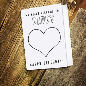 Birthday Coloring Card for Daddy, Downloadable Birthday Card From ...