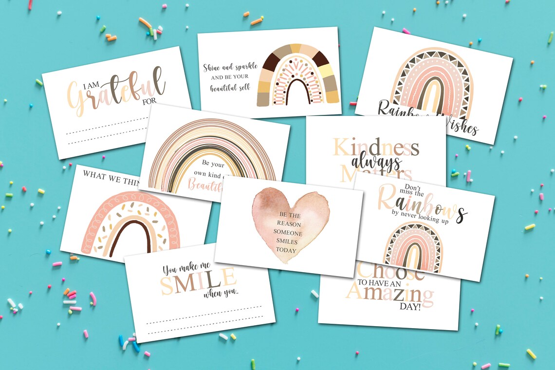 Printable Lunchbox Notes. Kids Kindness Cards, Back to School Notes ...