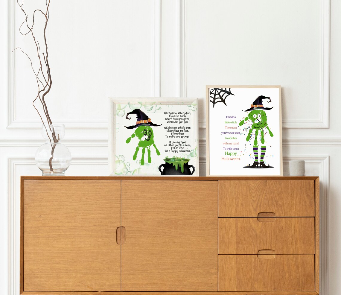 Halloween Handprint Craft DIY Witch Crafts for Kids With | Etsy