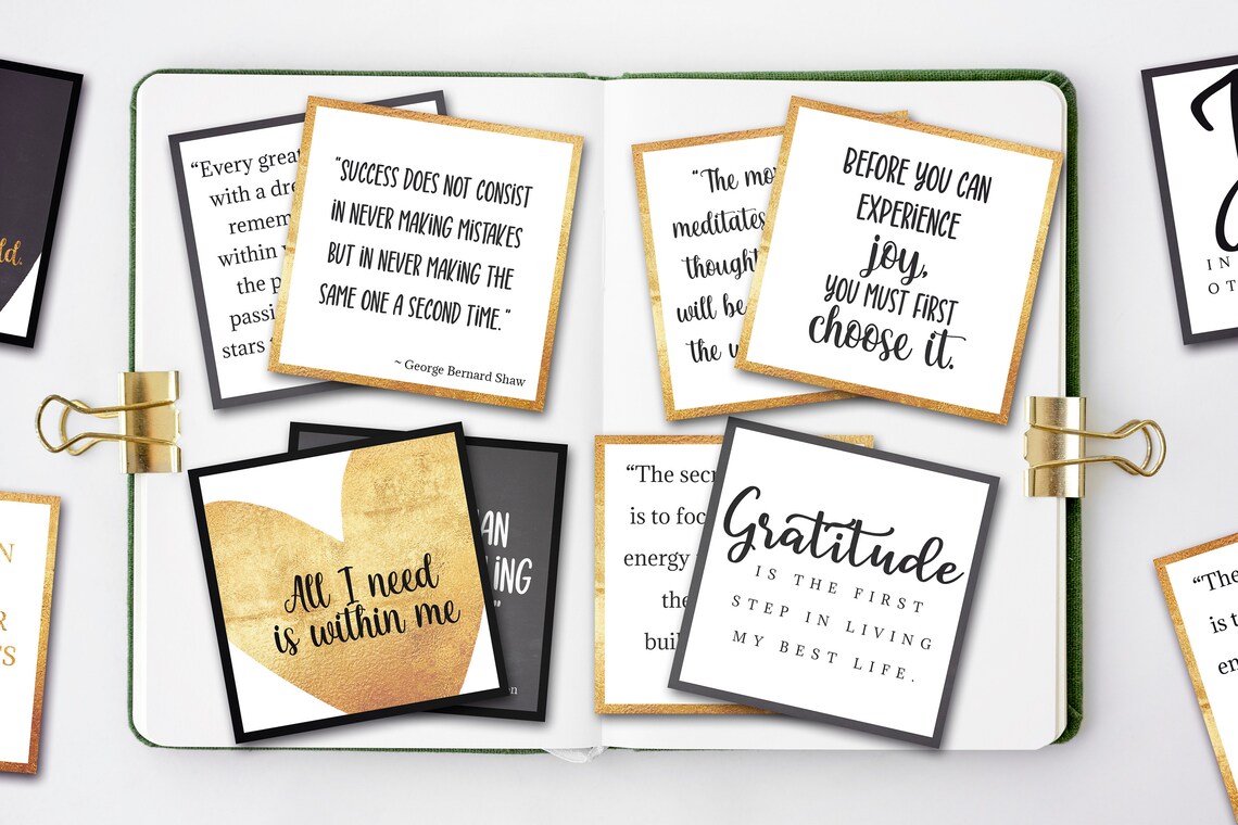 Vision Board Printables Planner Cards With Inspirational - Etsy