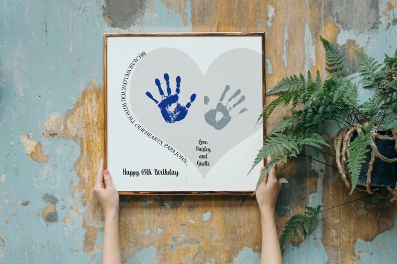Personalized Handprint Gift Fathers Day Crafts for Grandpa - Etsy