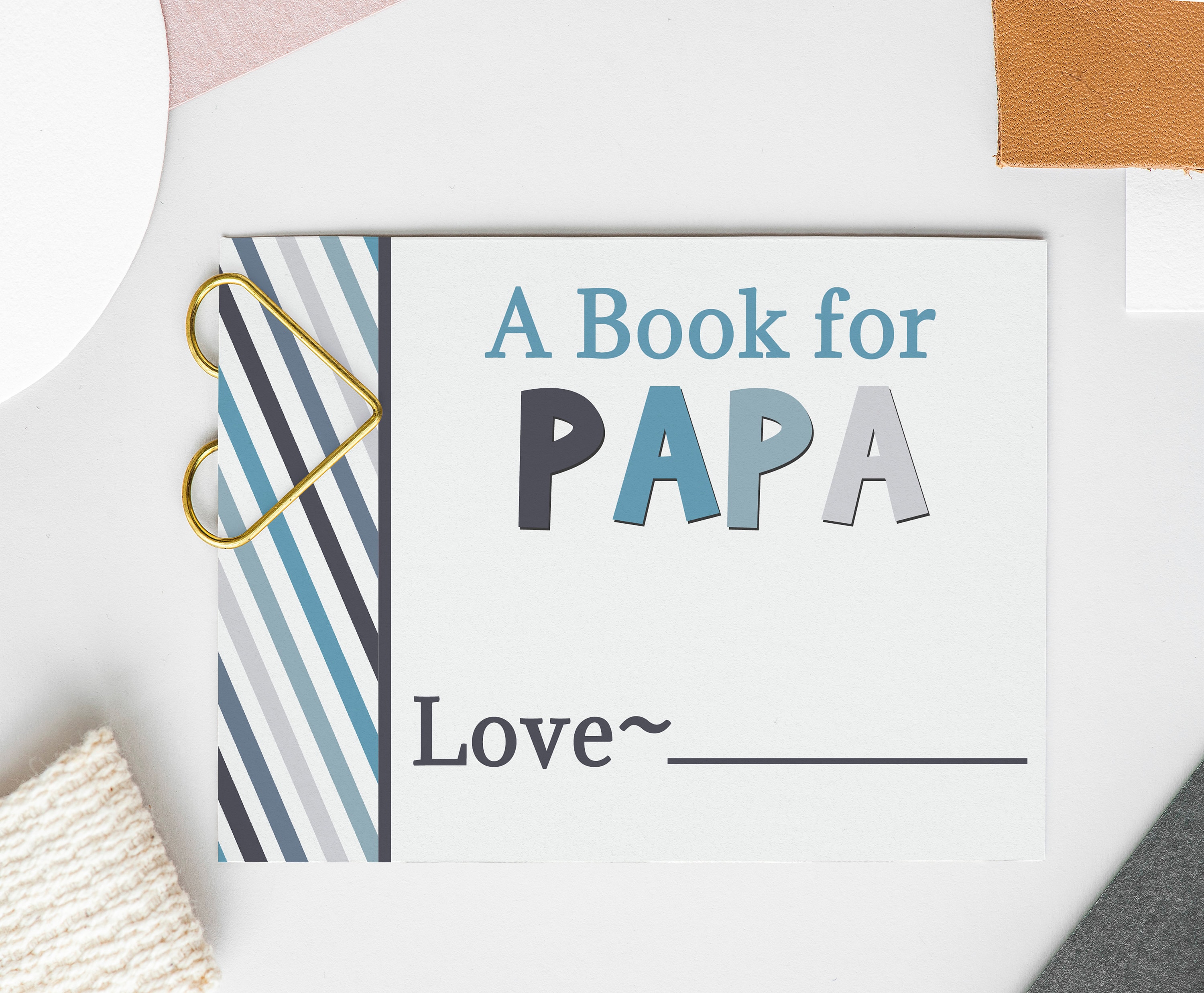 Printable Book for Papa, Personalized Fathers Day Gifts, Papa Gifts ...