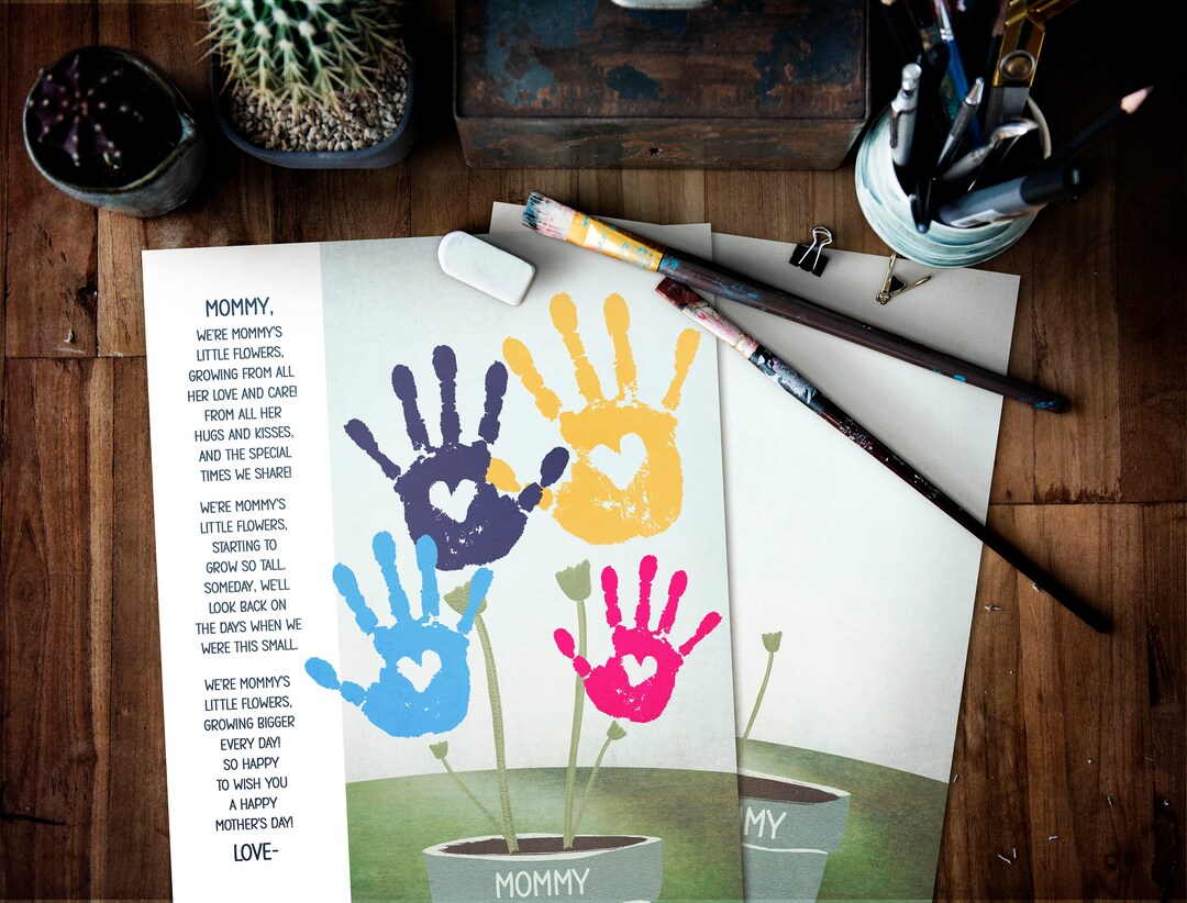 Personalized Mothers Day Gift, DIY Handprint Art Kids Craft, Printable ...