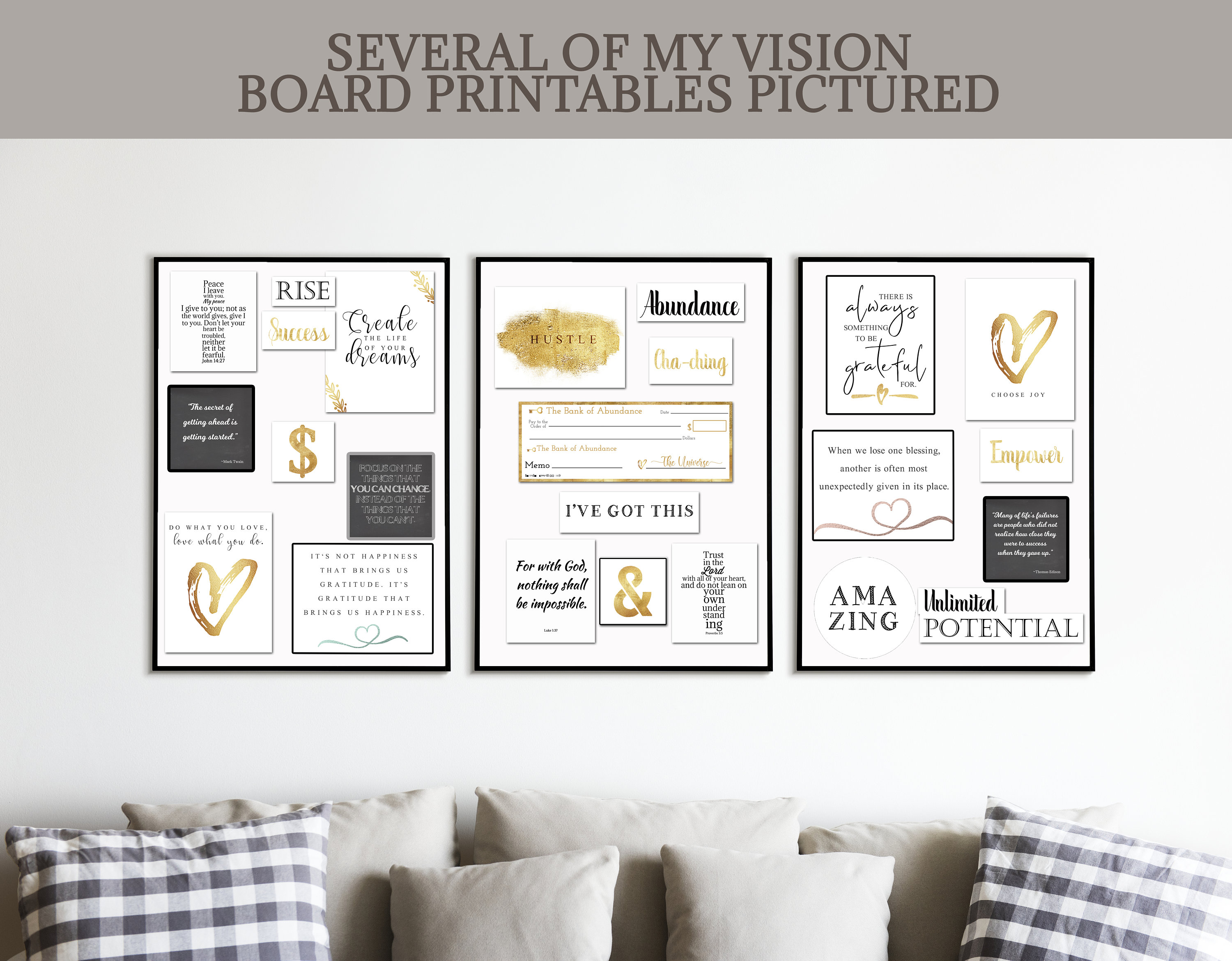 Printable Vision Board Kit Dream Board Words Scrapbooking | Etsy