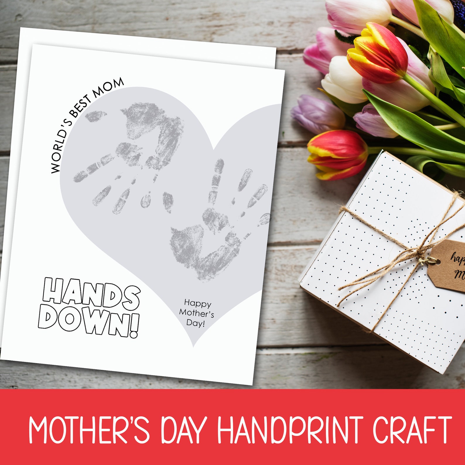 Mother's Day Handprint Art: DIY Gift for Mom (digital Printable) - Etsy