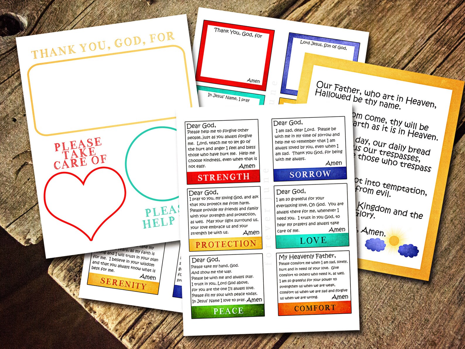 Printable Prayer Cards for Kids, Bible Verse Memory Cards, the Lord's ...