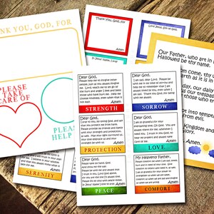 Printable Prayer Cards for Kids, Bible Verse Memory Cards, the Lord's ...