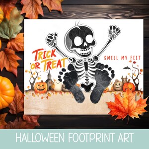 Skeleton Footprint Art: Kids Halloween Craft (digital Download) - Etsy