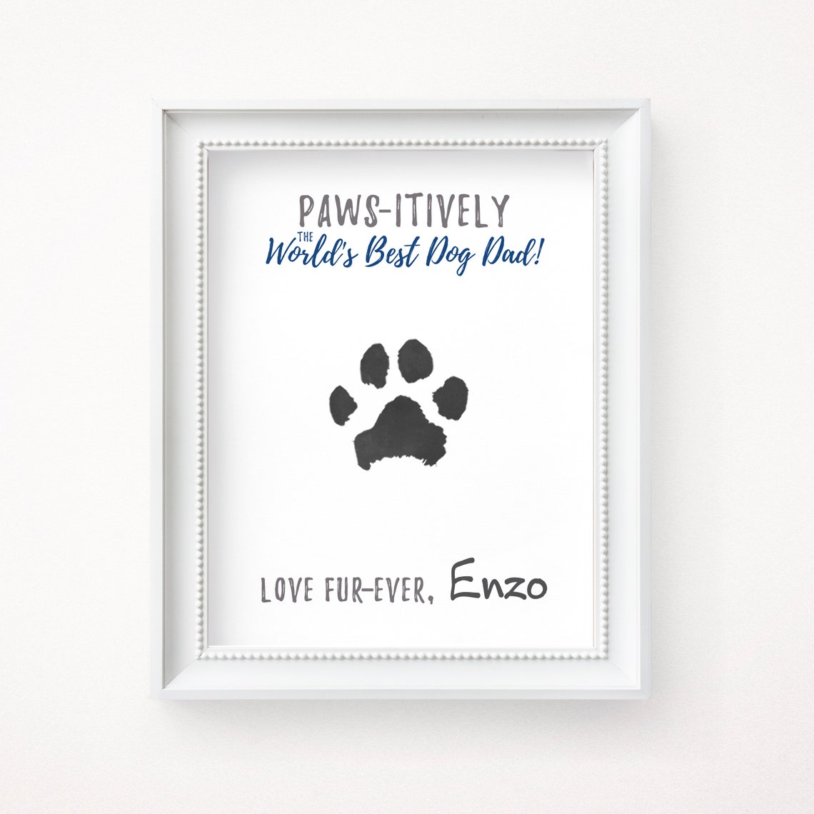 Dog Dad Gift, DIY Paw Print Keepsake, Instant Download, Paw Print ...