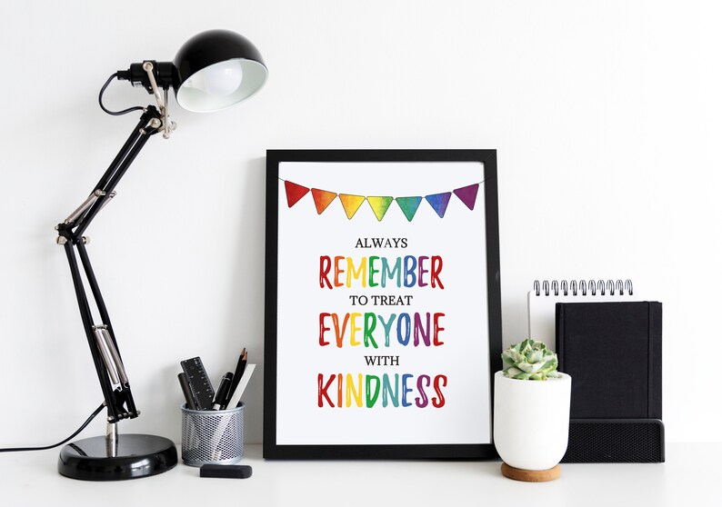 Printable Kindness Poster for Kids, Back to School Classroom Decoration ...