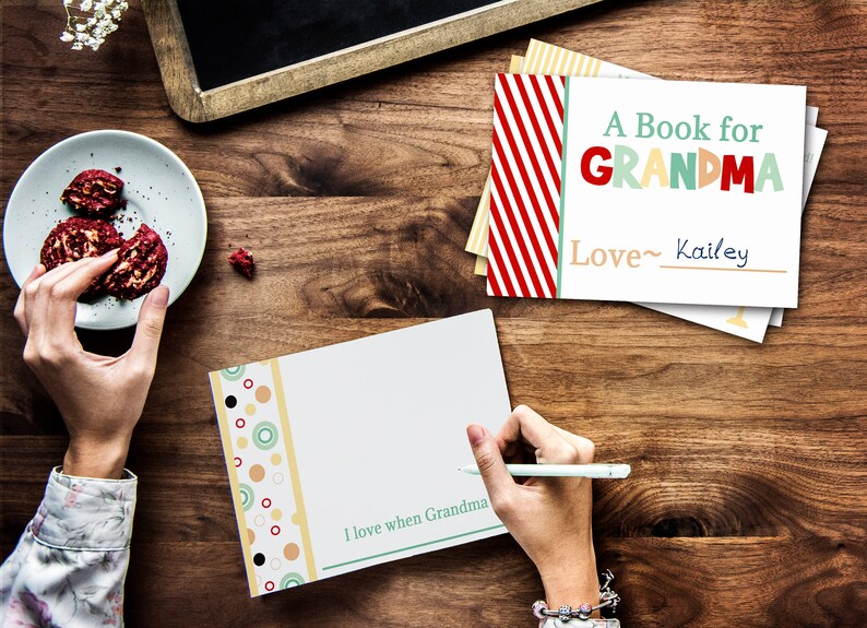 Printable Grandma Book, Personalized Birthday Gift for Grandma From ...