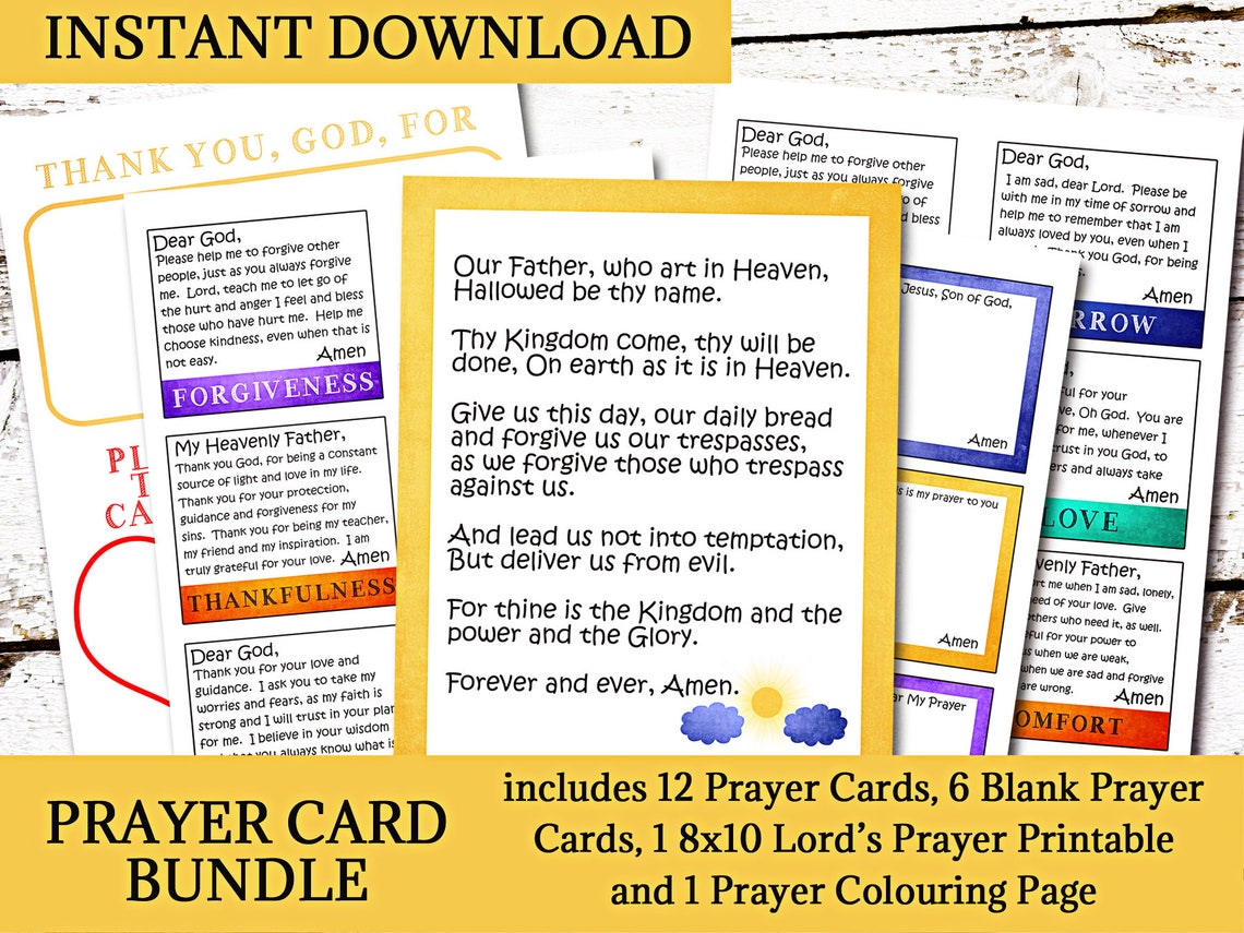Printable Prayer Cards for Kids Bible Verse Memory Cards The | Etsy