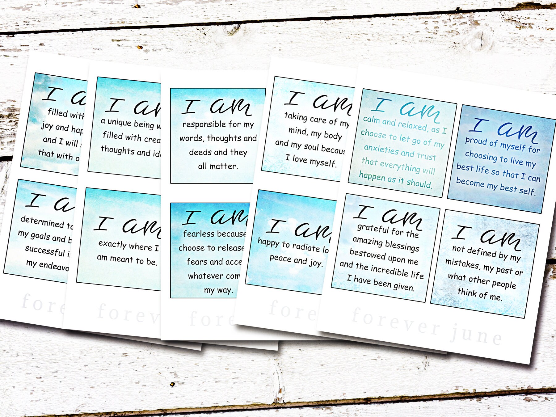 Daily Positive Affirmation Cards Instant Download Meditation | Etsy