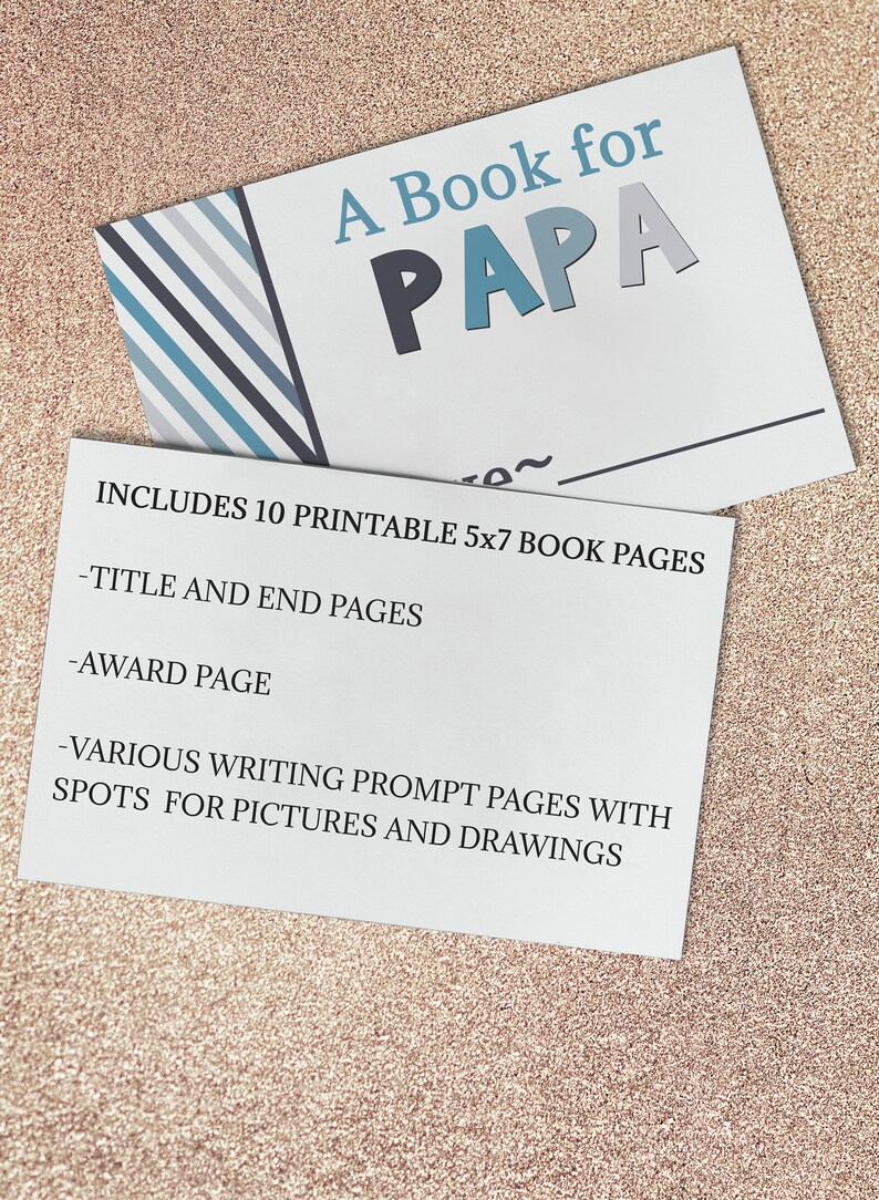 Printable Book for Papa, Personalized Fathers Day Gifts, Papa Gifts ...