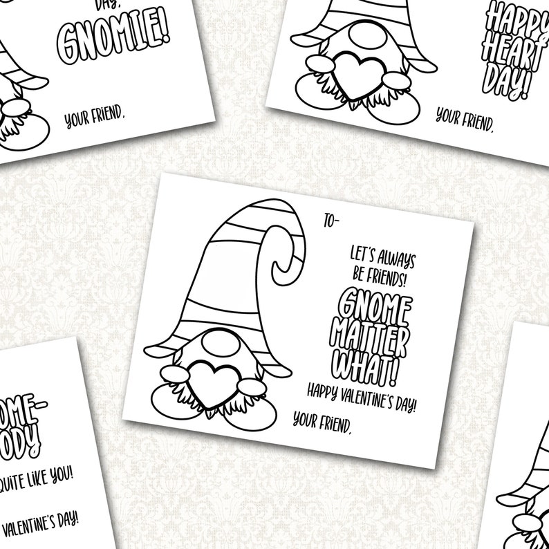 Printable Valentines Day Card for Classmates Set of 4 DIY - Etsy