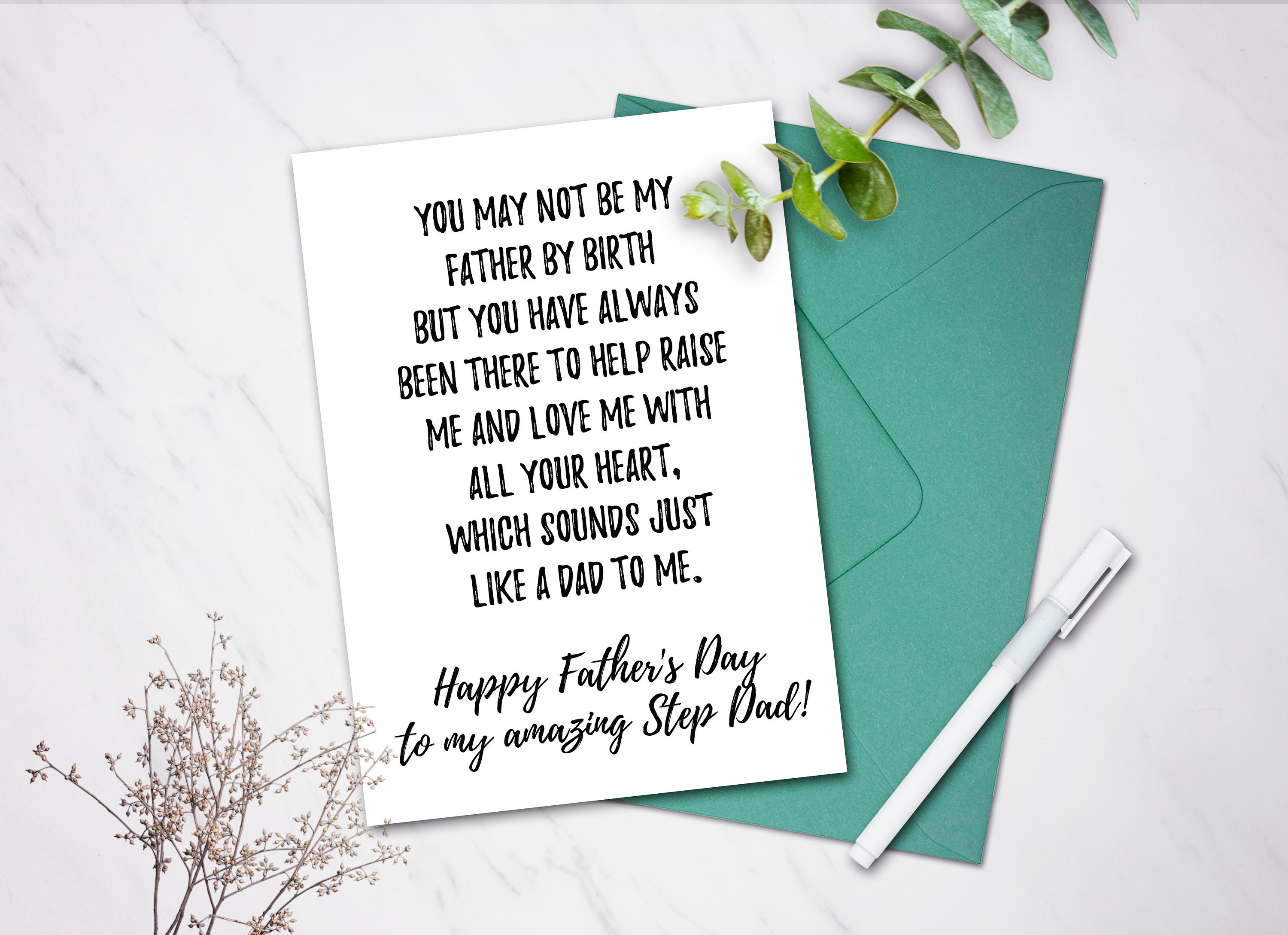 Printable Step-dad Card Instant Download Fathers Day Card for | Etsy UK