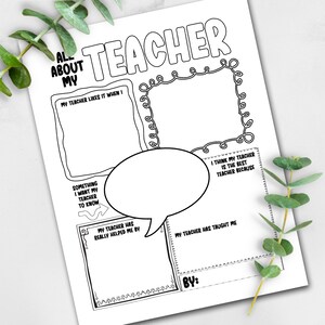 All About My Teacher Printable, Teacher Appreciation, Teacher Christmas ...