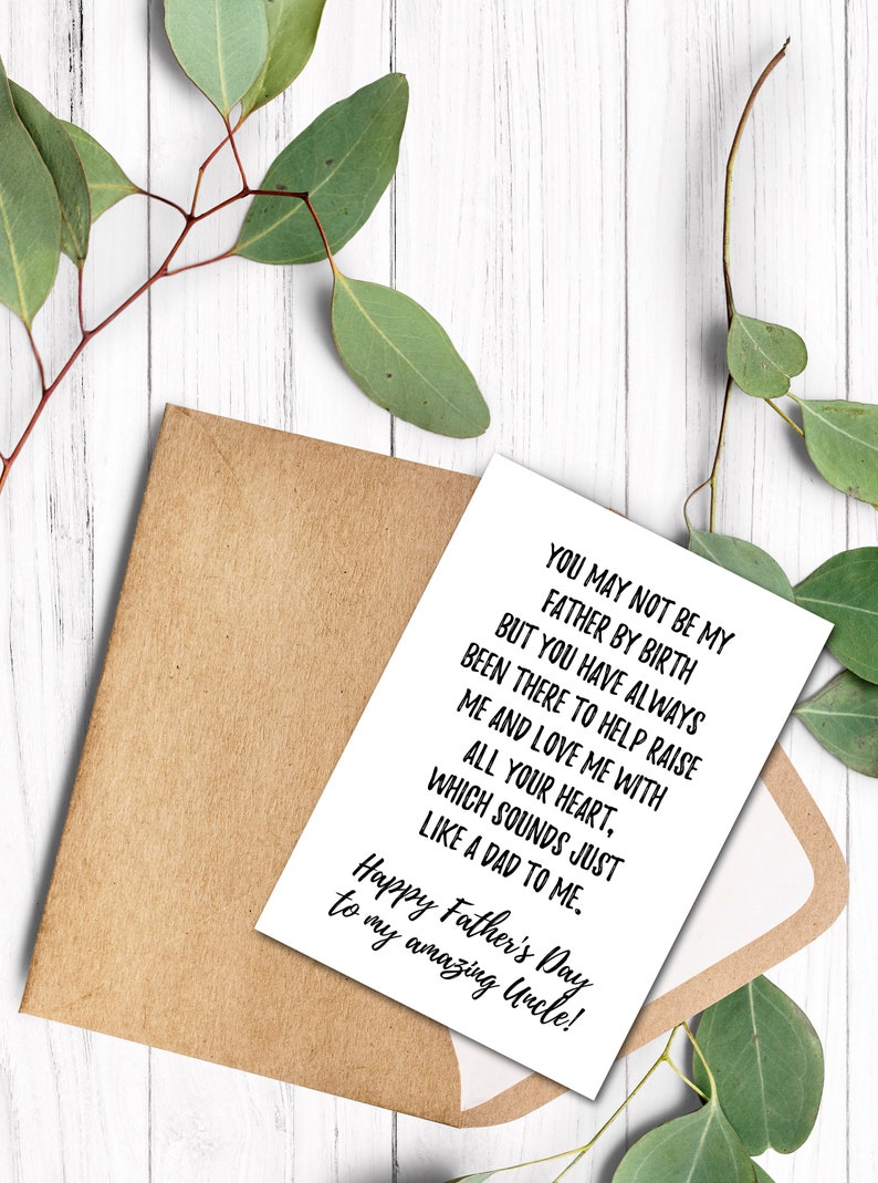 Printable Father's Day Card for Uncle From Nephew or Niece, Instant ...